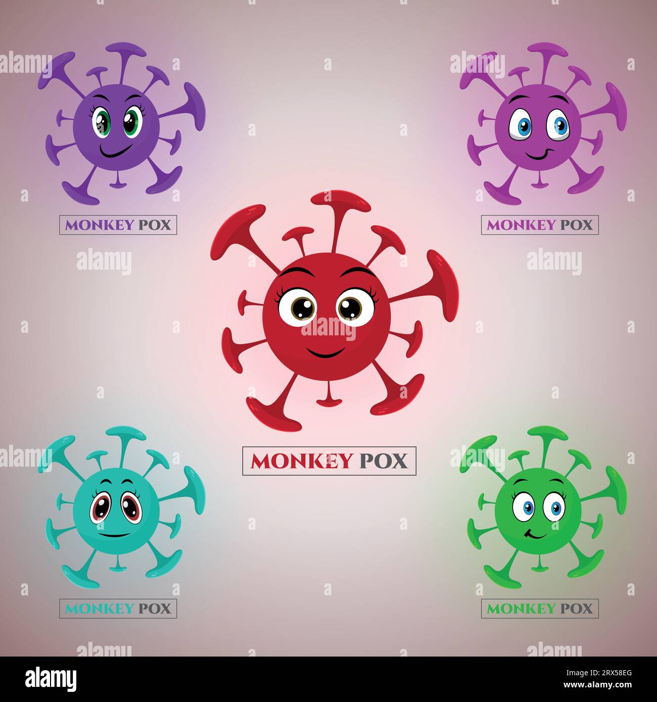 Monkey pox virus in cartoon style, vector illustration of flat style ...