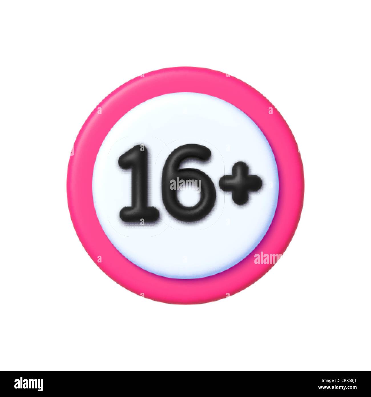 Sixteen plus sign in 3d style on white background. Under 16 years old ...
