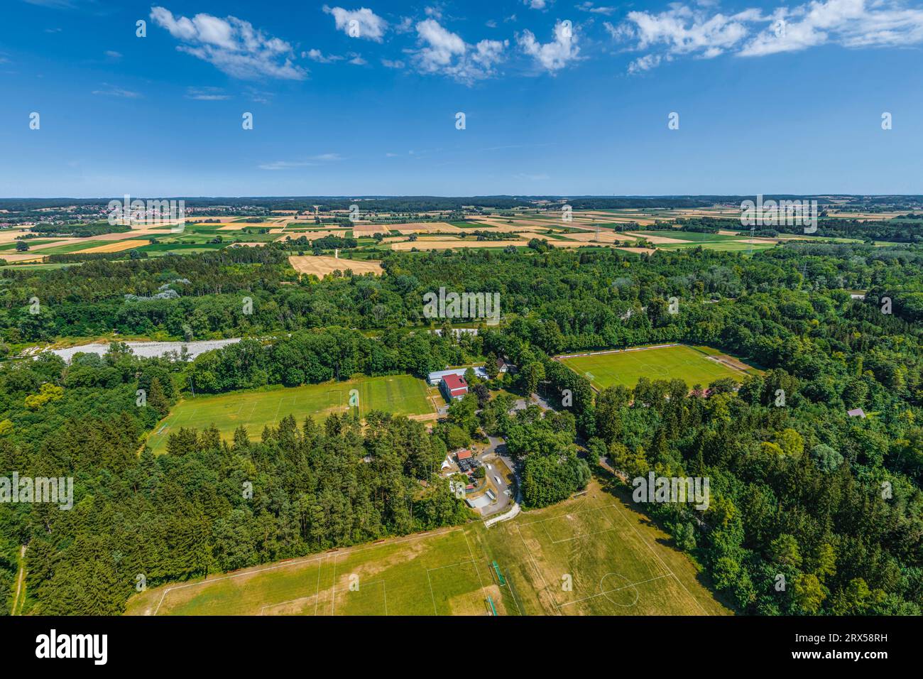The Lech valley around Meitingen in nortehrn swabia from above Stock ...