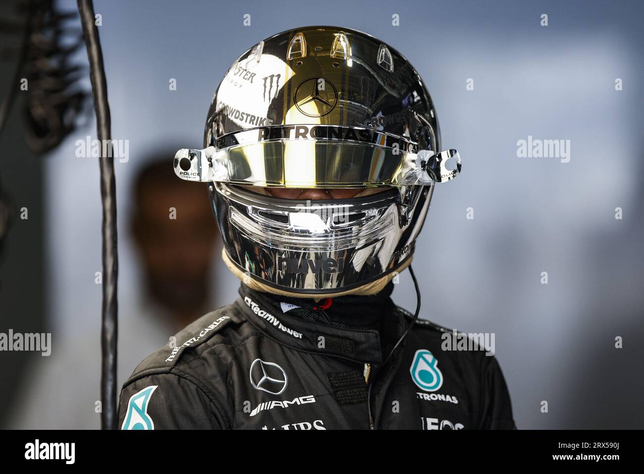 HAMILTON Lewis (gbr), Mercedes AMG F1 Team W14, portrait new helmet ...