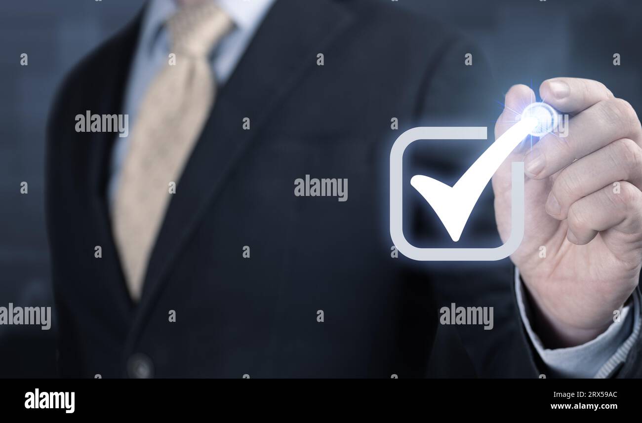 Businessman Making Right Decision. Checklist concept, Businessman ...