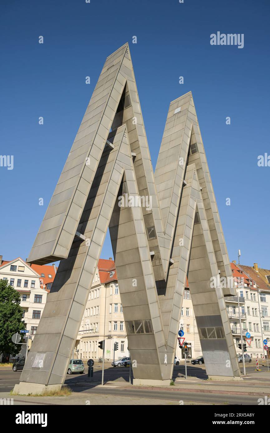 Messesymbol, Alte Messe, Prager Straße, Leipzig, Sachsen, Deutschland ...
