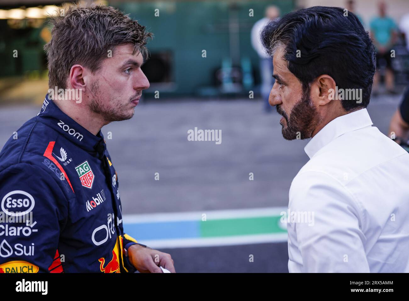 VERSTAPPEN Max (ned), Red Bull Racing RB19, portrait BEN SULAYEM Mohammed (uae), President of ...