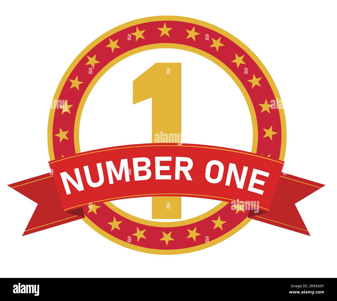 Number one with red ribbon icon. Winner concept. 1st place Poster or ...