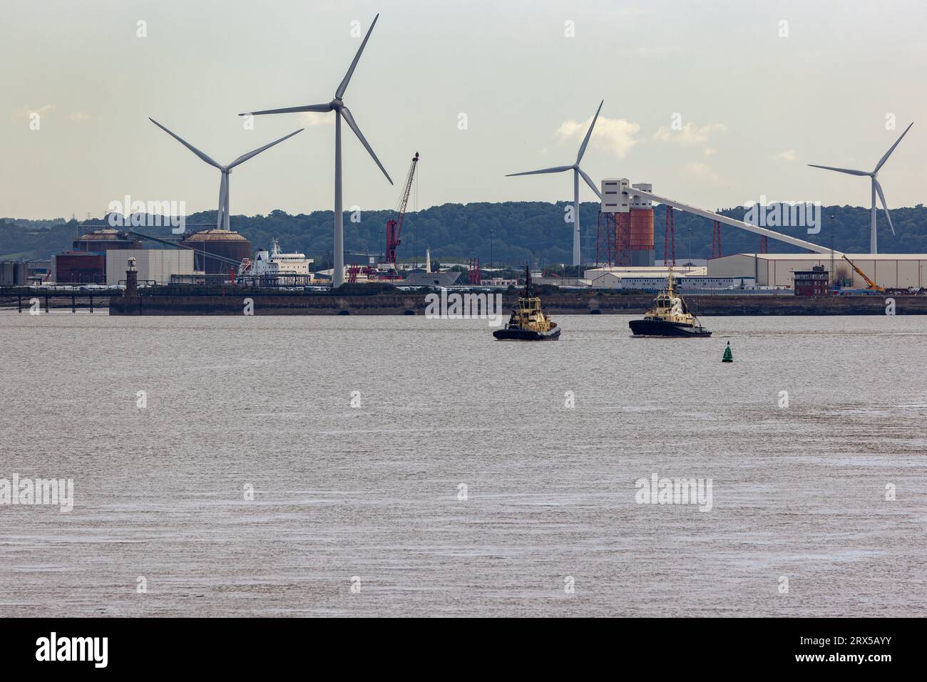 Tugs waiting just outside Royal Portbury docks waiting on the arrival ...
