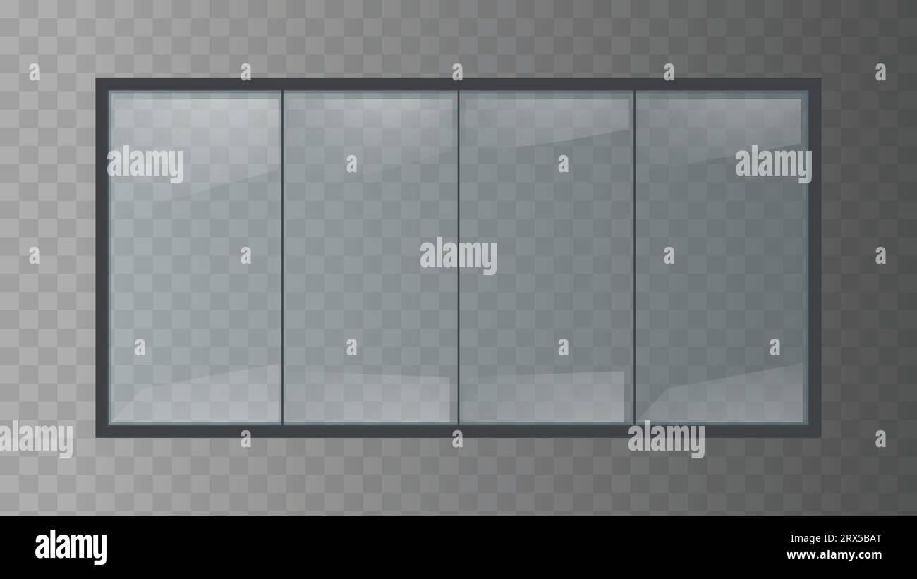 a realistic big black transparent window isolated Stock Vector Image ...