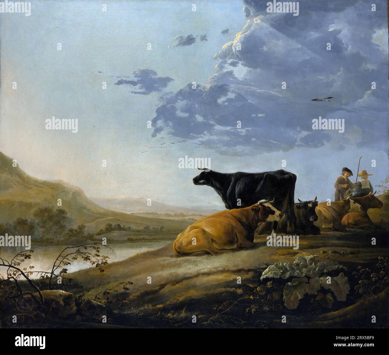 Aelbert Cuyp - Young Herdsmen with Cows Stock Photo - Alamy