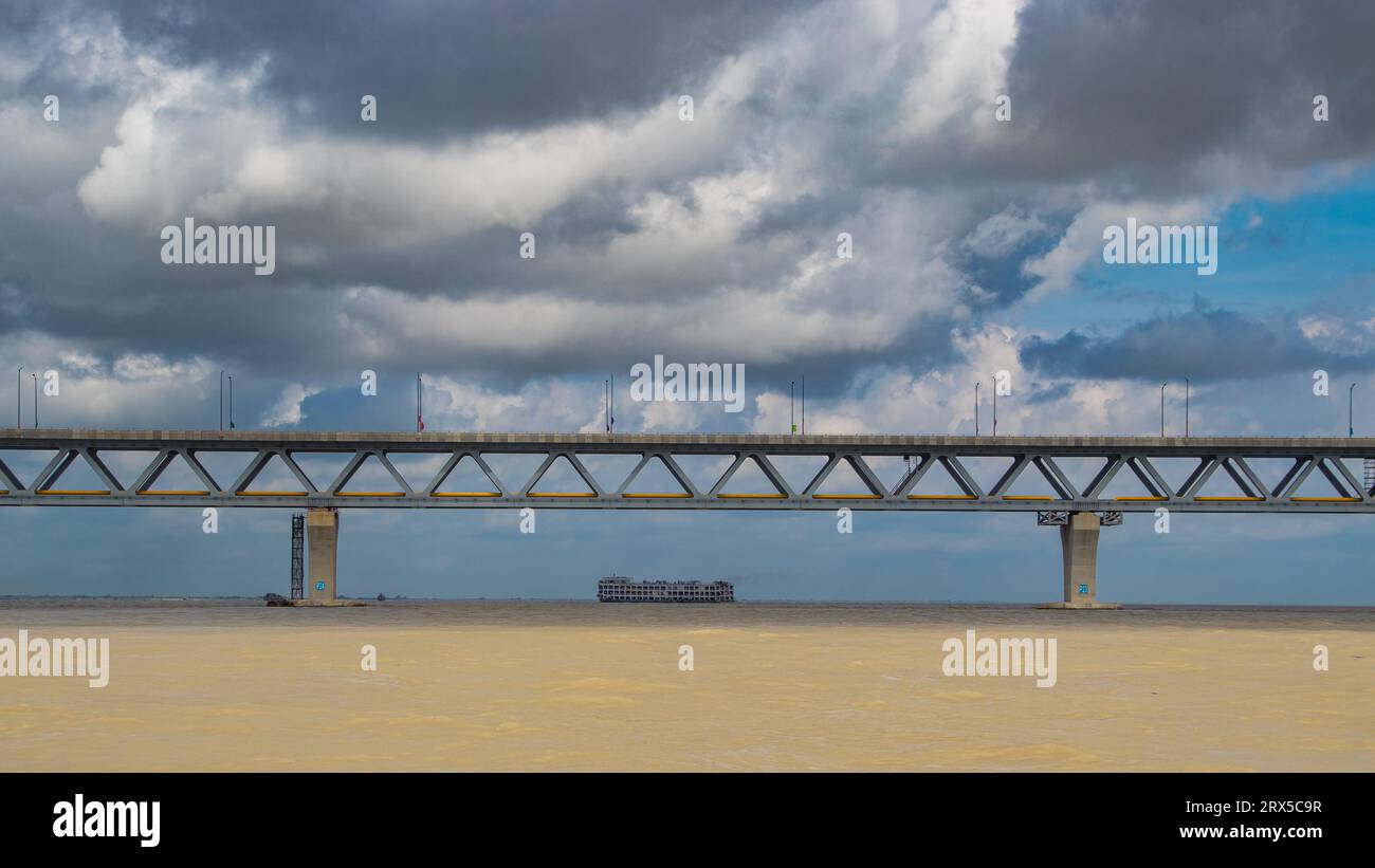 Padma Bridge exclusive 4k image under the beautiful cloudy sky from ...