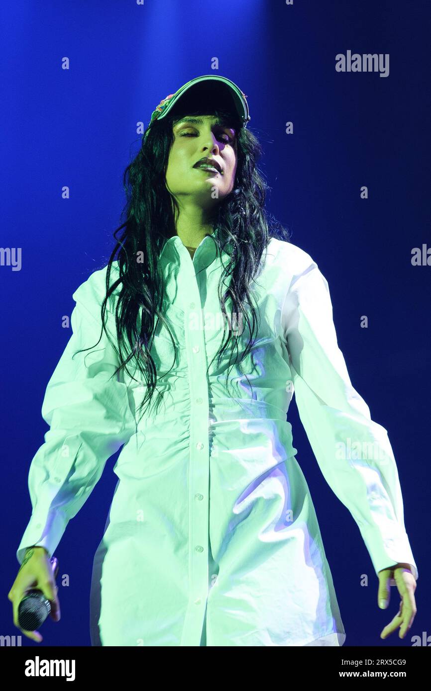 Singer Natalia Lacunza. during her performance at the Spotify Equal ...