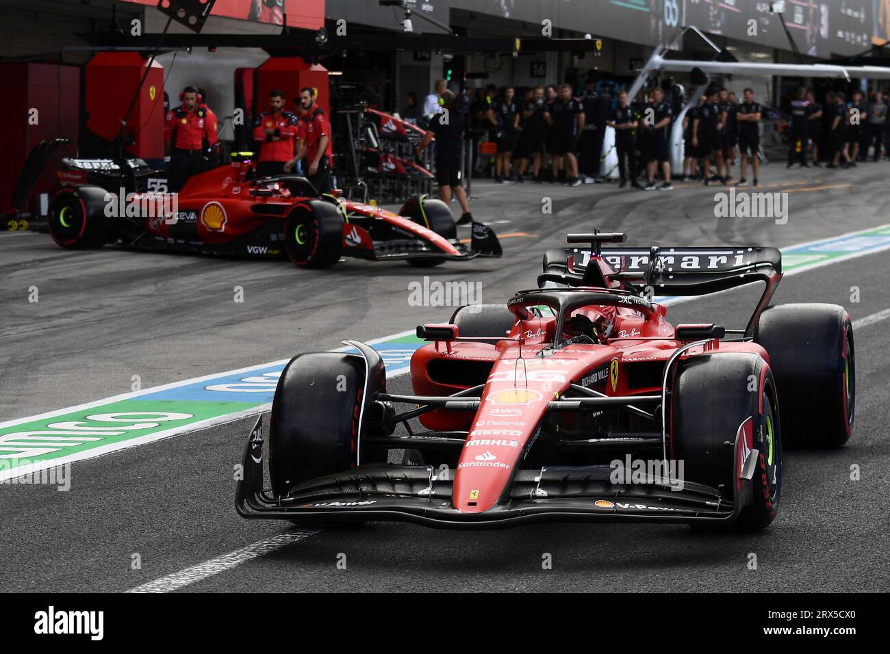 Ferrari driver Charles Leclerc of Monaco steers his car during the ...