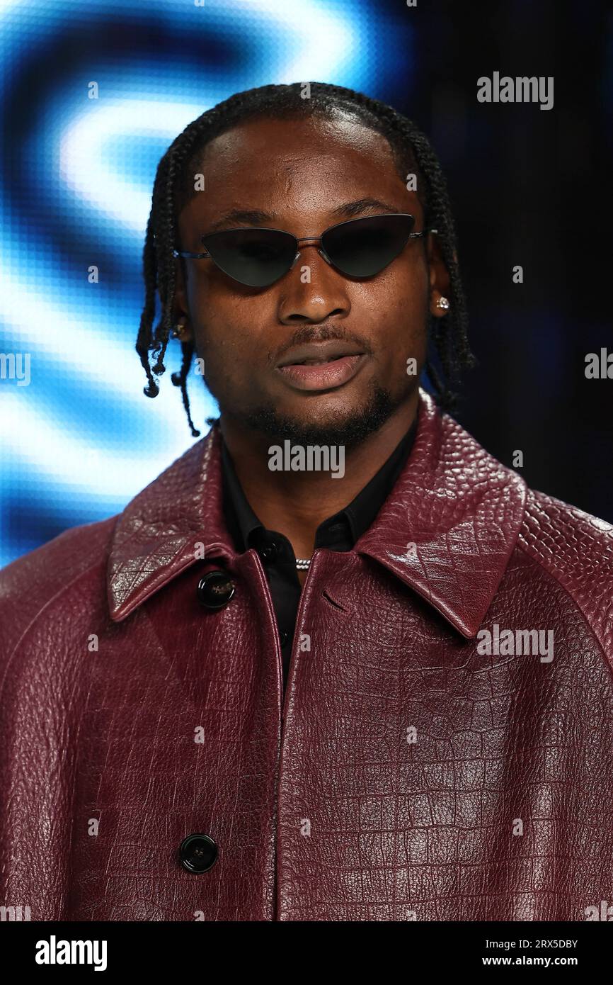 Milan, Italy. 22nd Sep, 2023. Moise Kean attends Boss fashion show ...