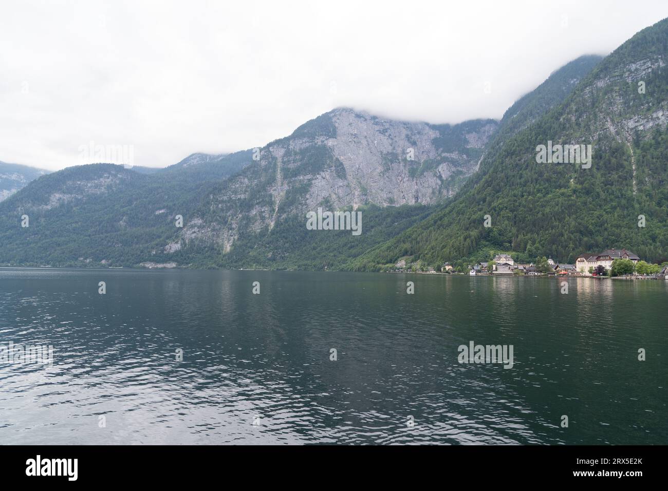 Hallstatter See (Lake Hallstatt) and historic centre of Hallstatt ...