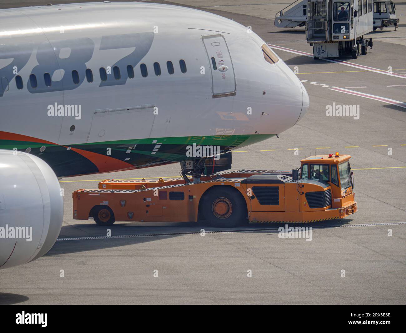 Trailer Truck for Moving and Parking Aircraft within the Airport Stock ...