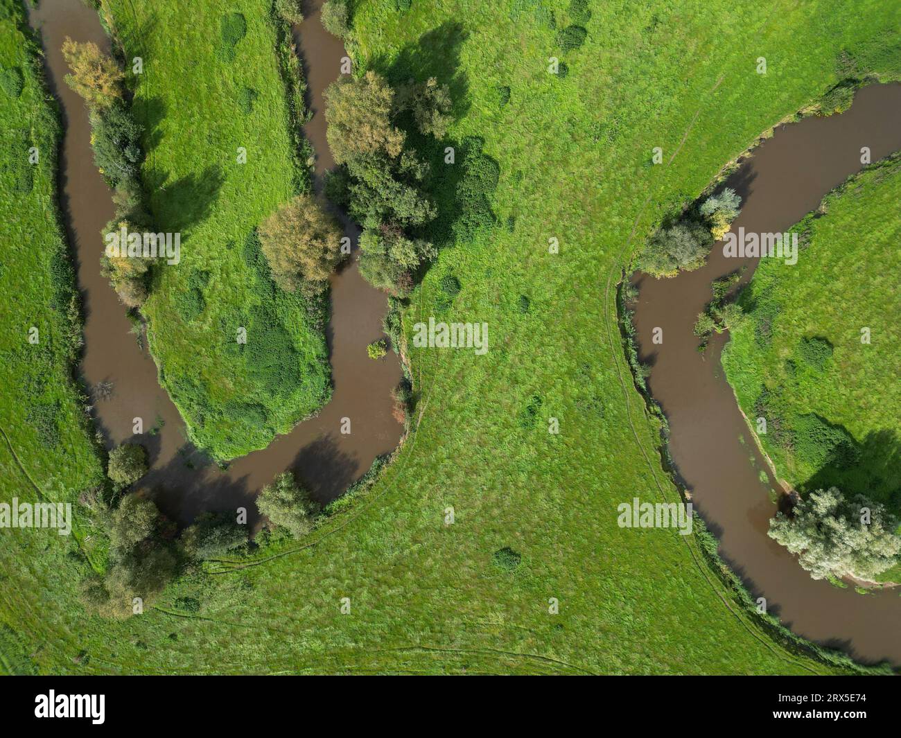 Aerial view meandering river flowing hi-res stock photography and ...