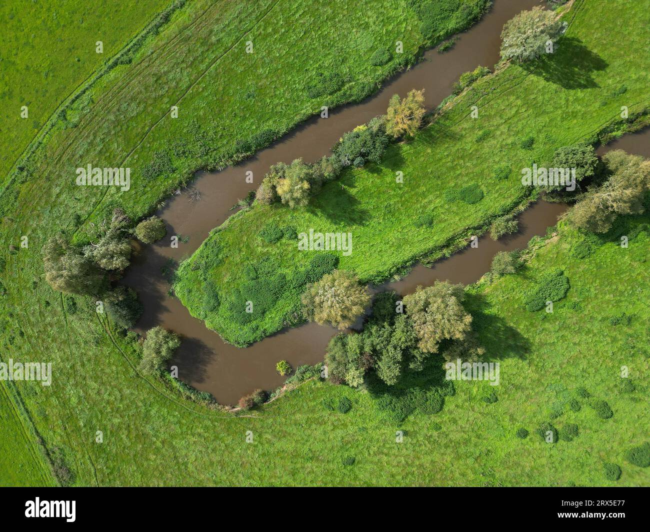 Aerial view meandering river flowing hi-res stock photography and ...
