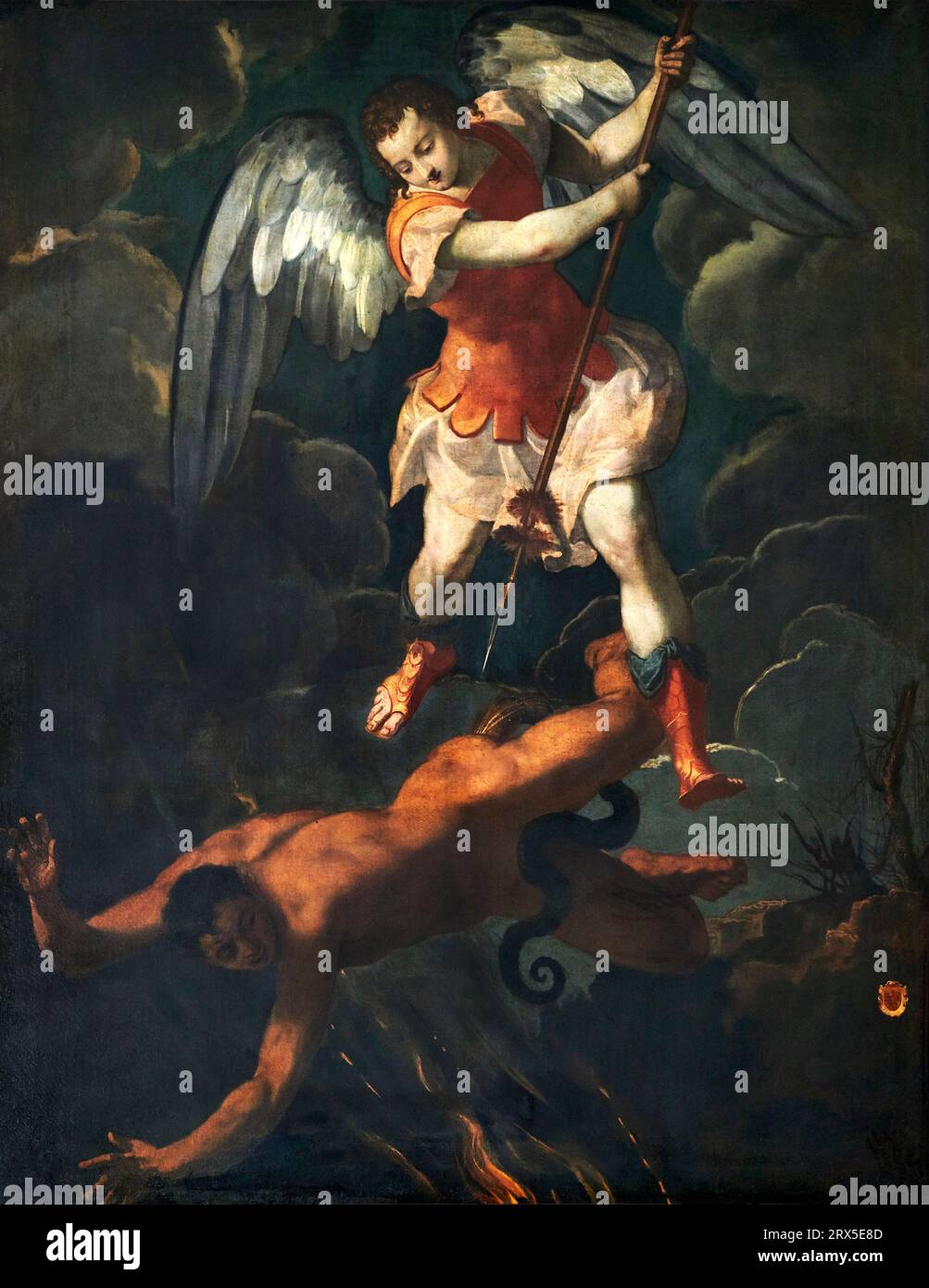 S. Michele Arcangelo scaccia il demonio - olo su tela - Pietro Rosa ...