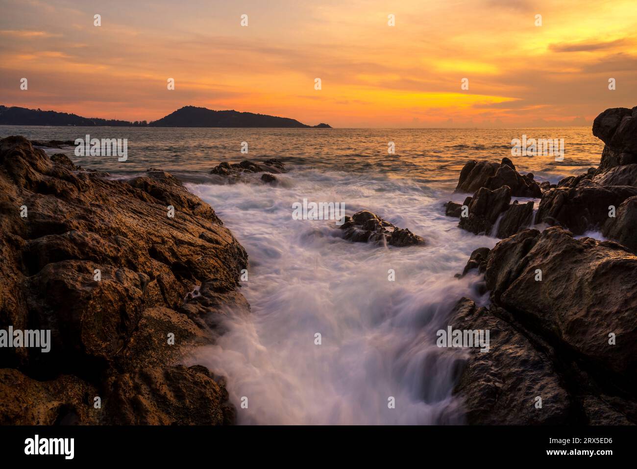 Seascape landscape nature with color of cloud sunset and sky Calming ...