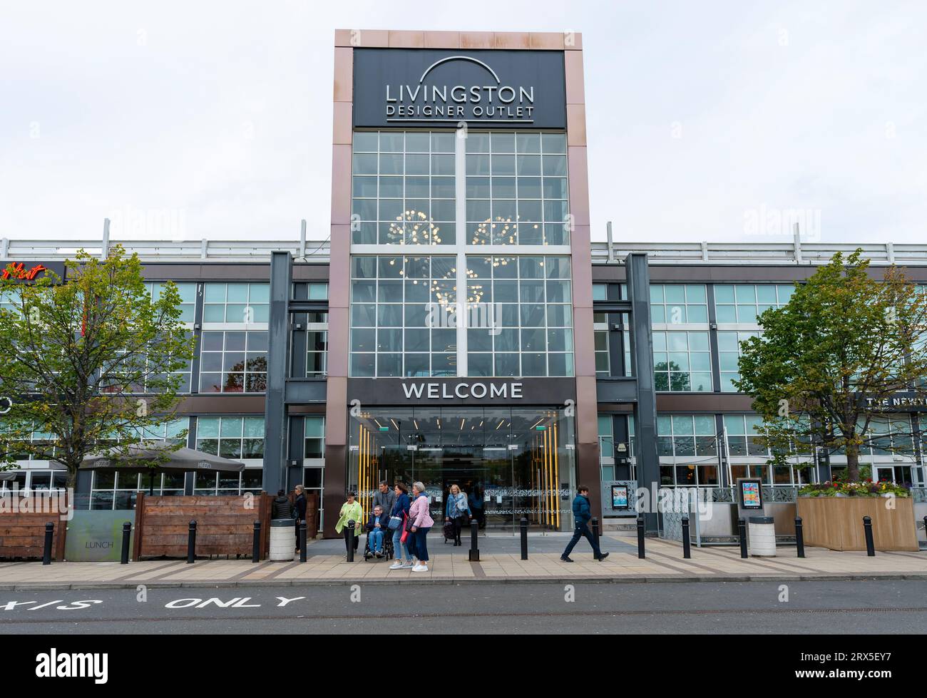 Exterior view of Livingston Designer Outlet shopping mall in retail ...