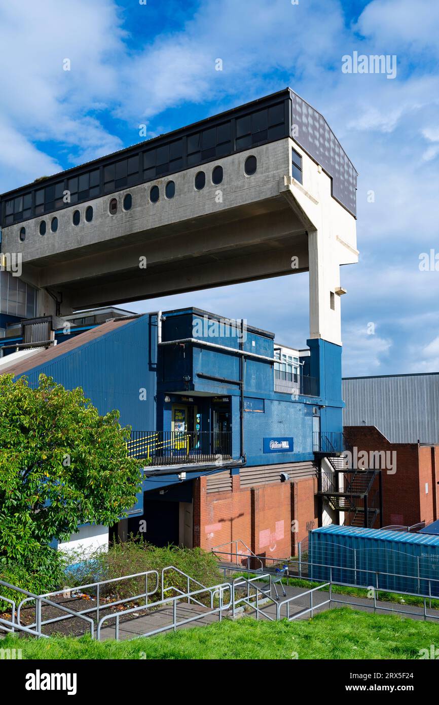 Exterior view of architecture of The Centre Cumbernauld shopping mall ...