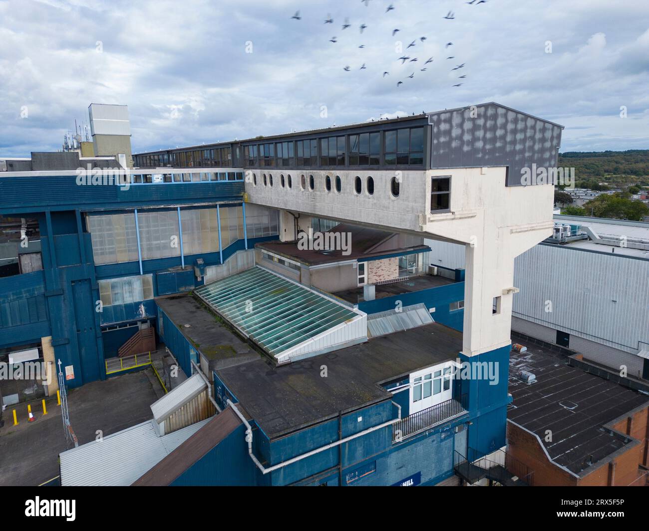 Aerial view of retail park including The Centre Cumbernauld shopping ...