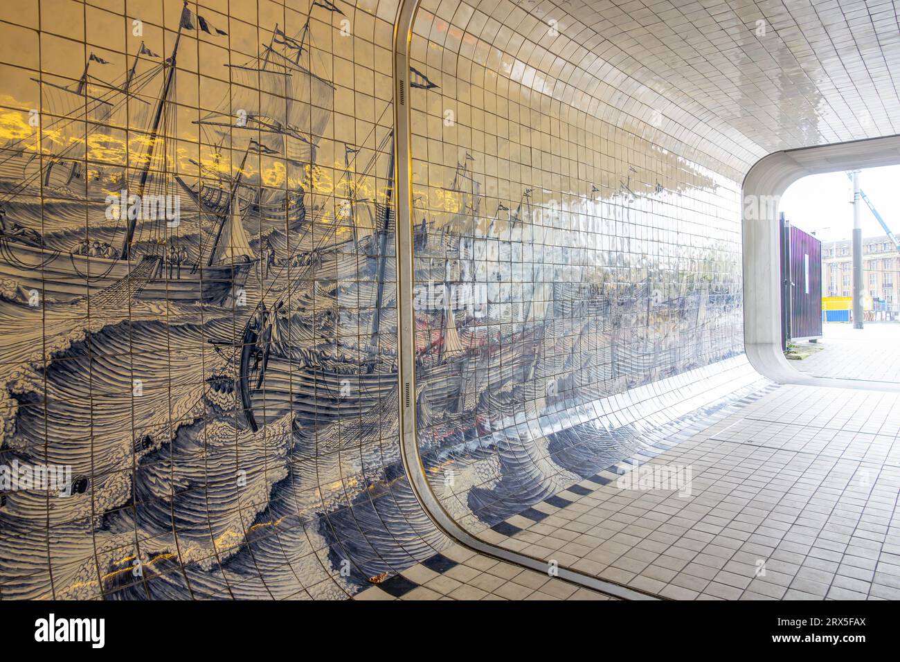 Netherlands. Underground pedestrian crossing near Amsterdam Central ...