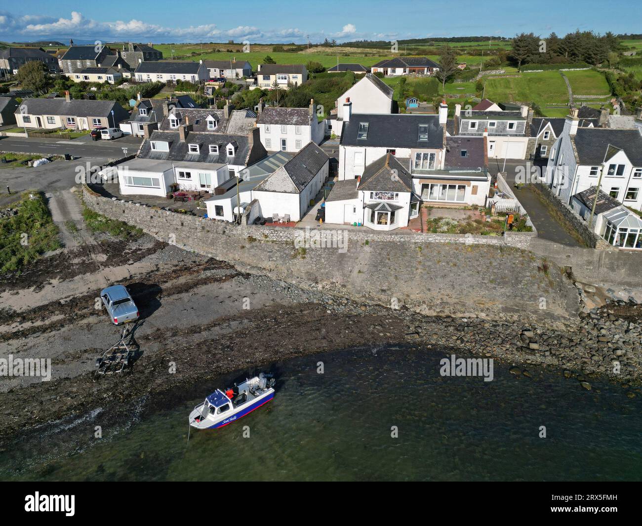 Port William Wigtownshire Scotland UK - aerial view of the small ...