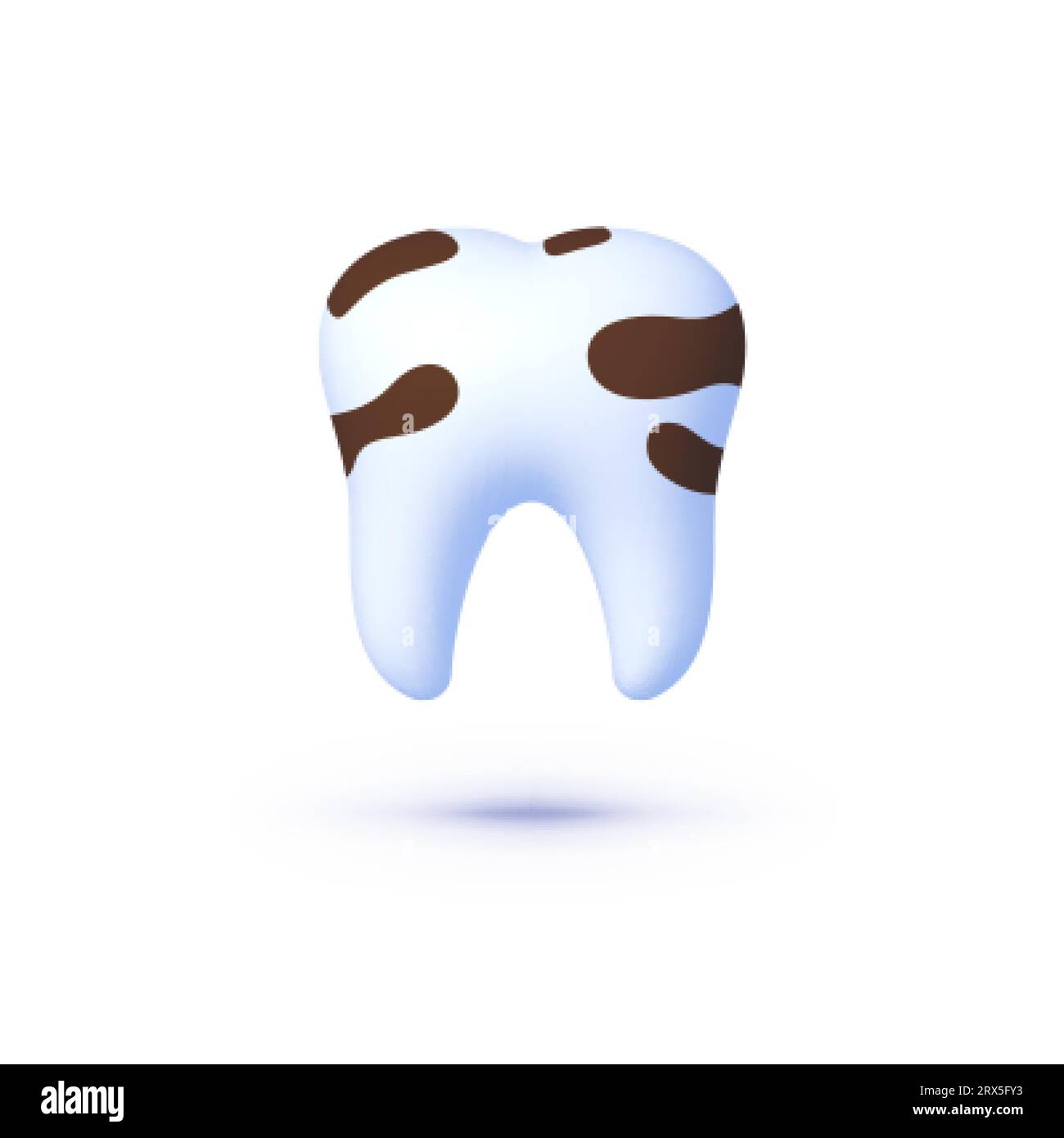 Dental caries icon in 3d style on white background. Vector illustration ...