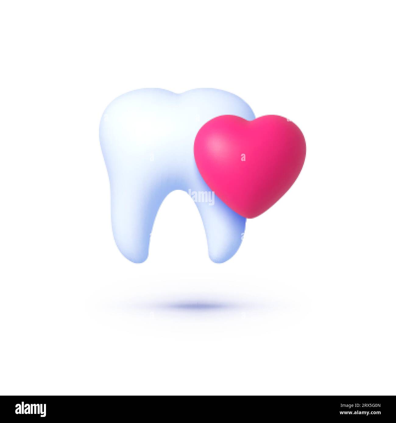 Tooth with hear 3d concept for medical design. Oral health care concept ...