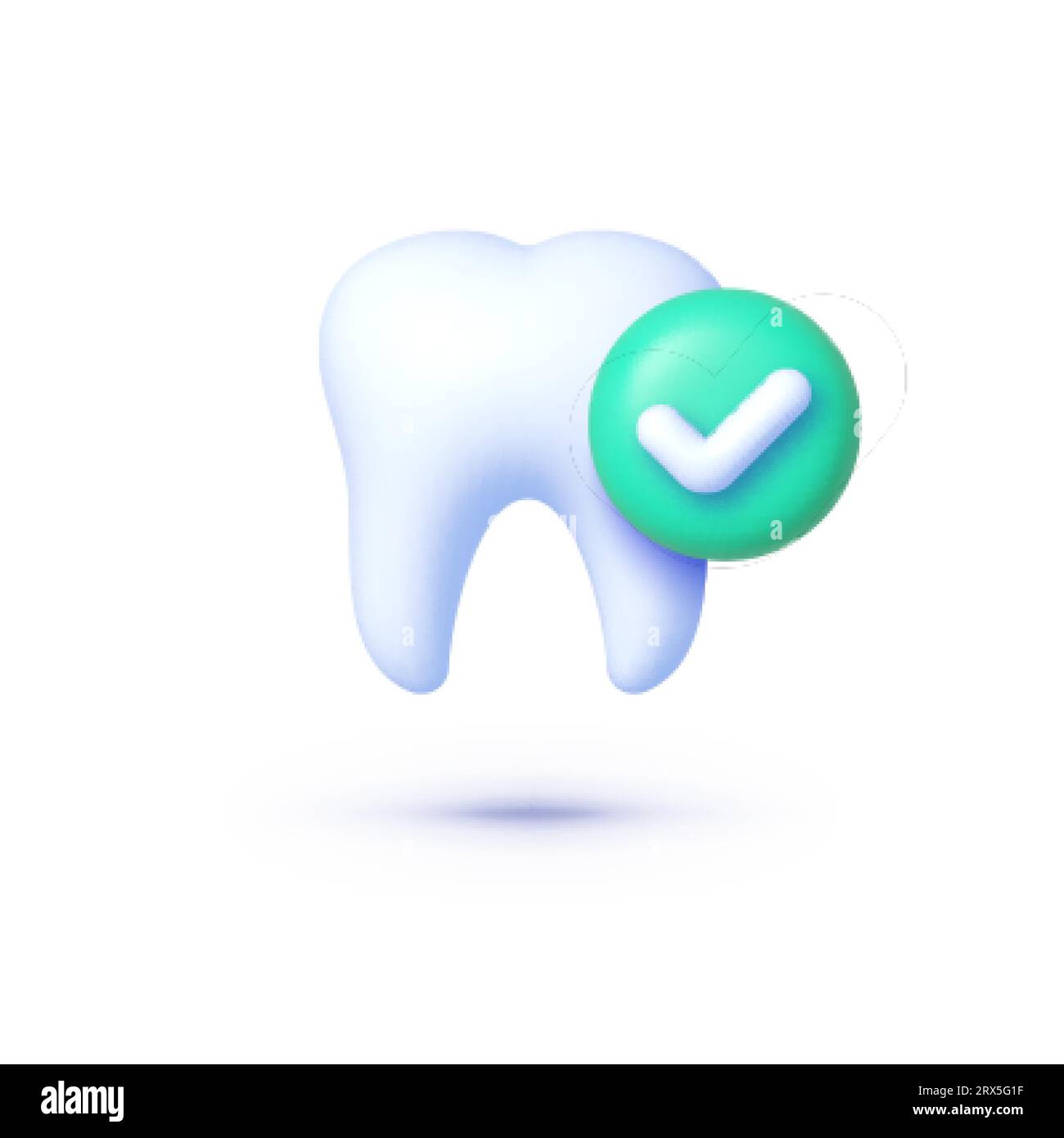 Tooth check icon in realistic style on white background. Realistic ...