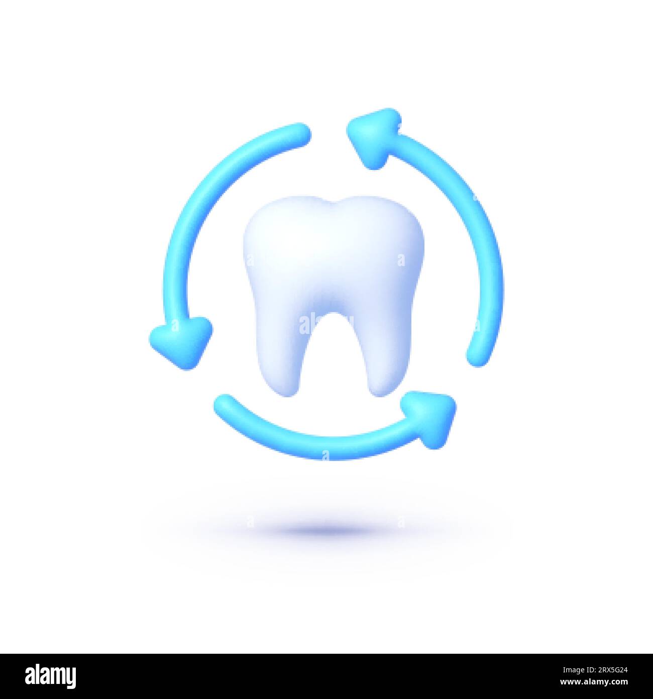 Tooth arrow in modern style on white background. Medical protection ...