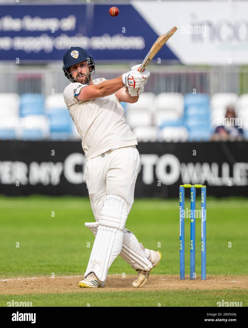 Matt Lamb batting for Derbyshire in a County Championship match against ...