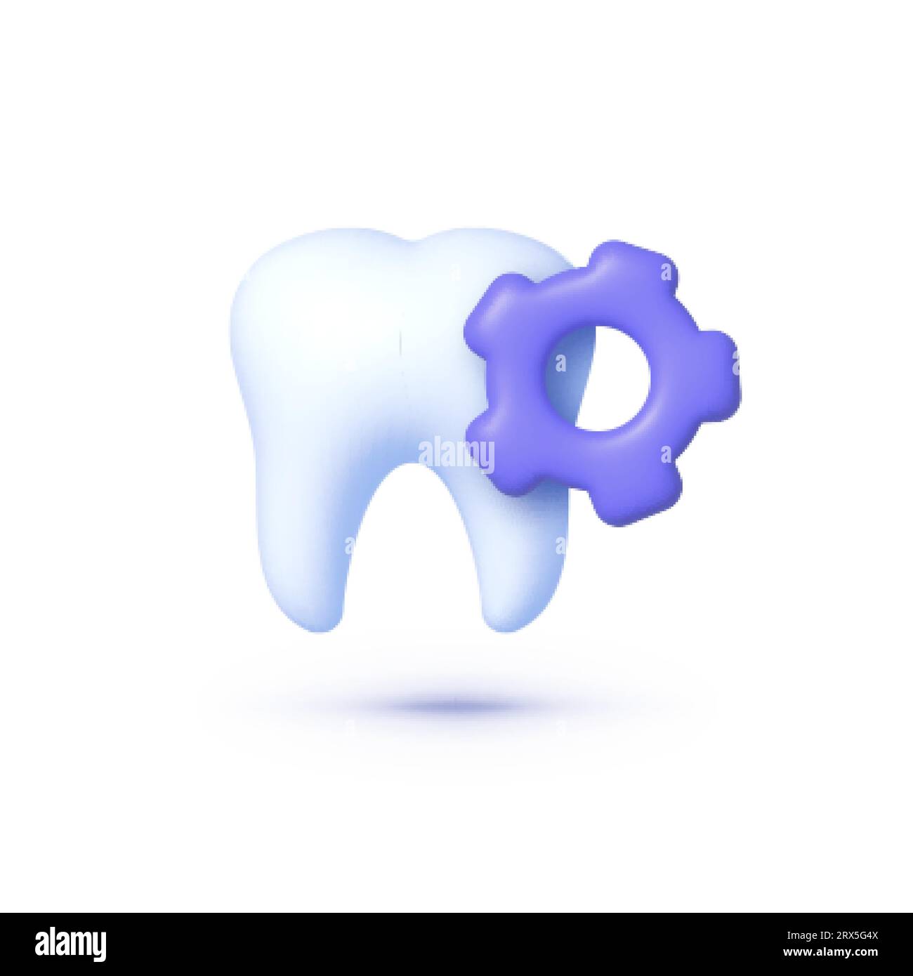 Realistic tooth whith gear 3d for concept design. Vector graphic ...