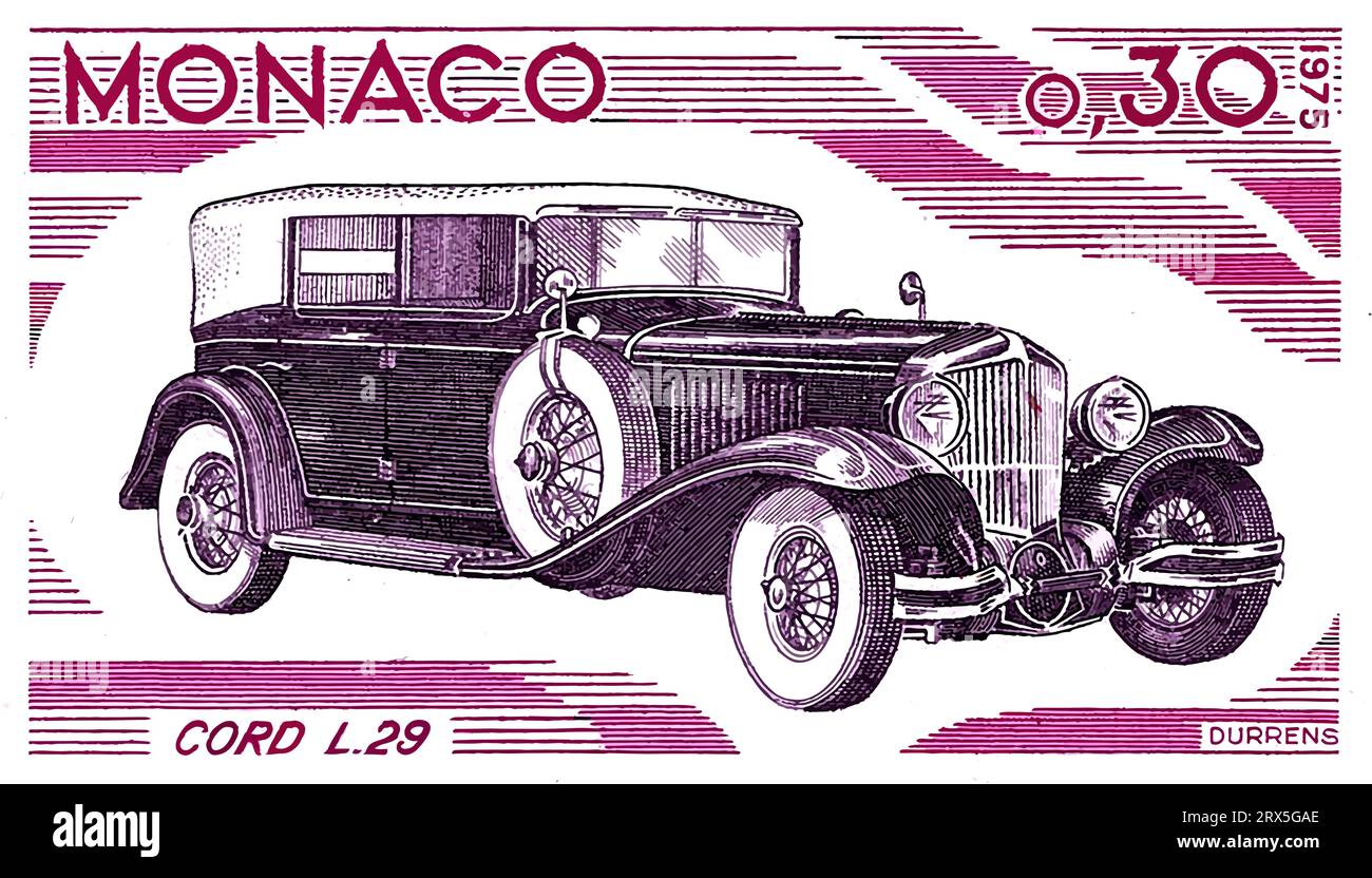 Cord L29 Classic car Monaco stamp Stock Vector Image & Art - Alamy
