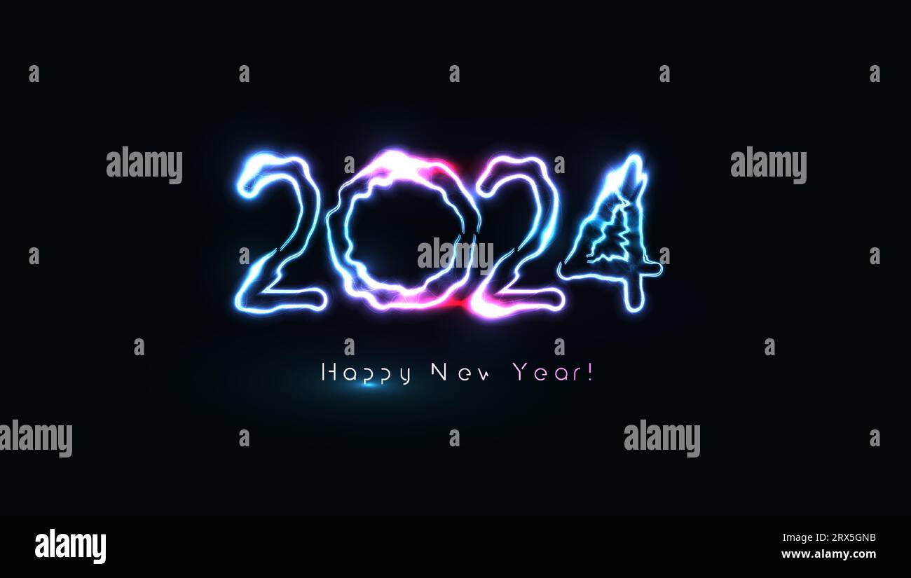 Neon sign 2024 year Stock Vector Images - Alamy