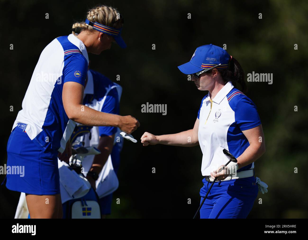 Europe's Anna Nordqvist (left) and Leona Maguire during day two of the ...