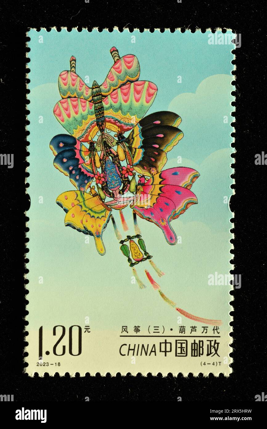 CHINA - CIRCA 2023: A stamps printed in China shows 2023-18 Kites (3 ...