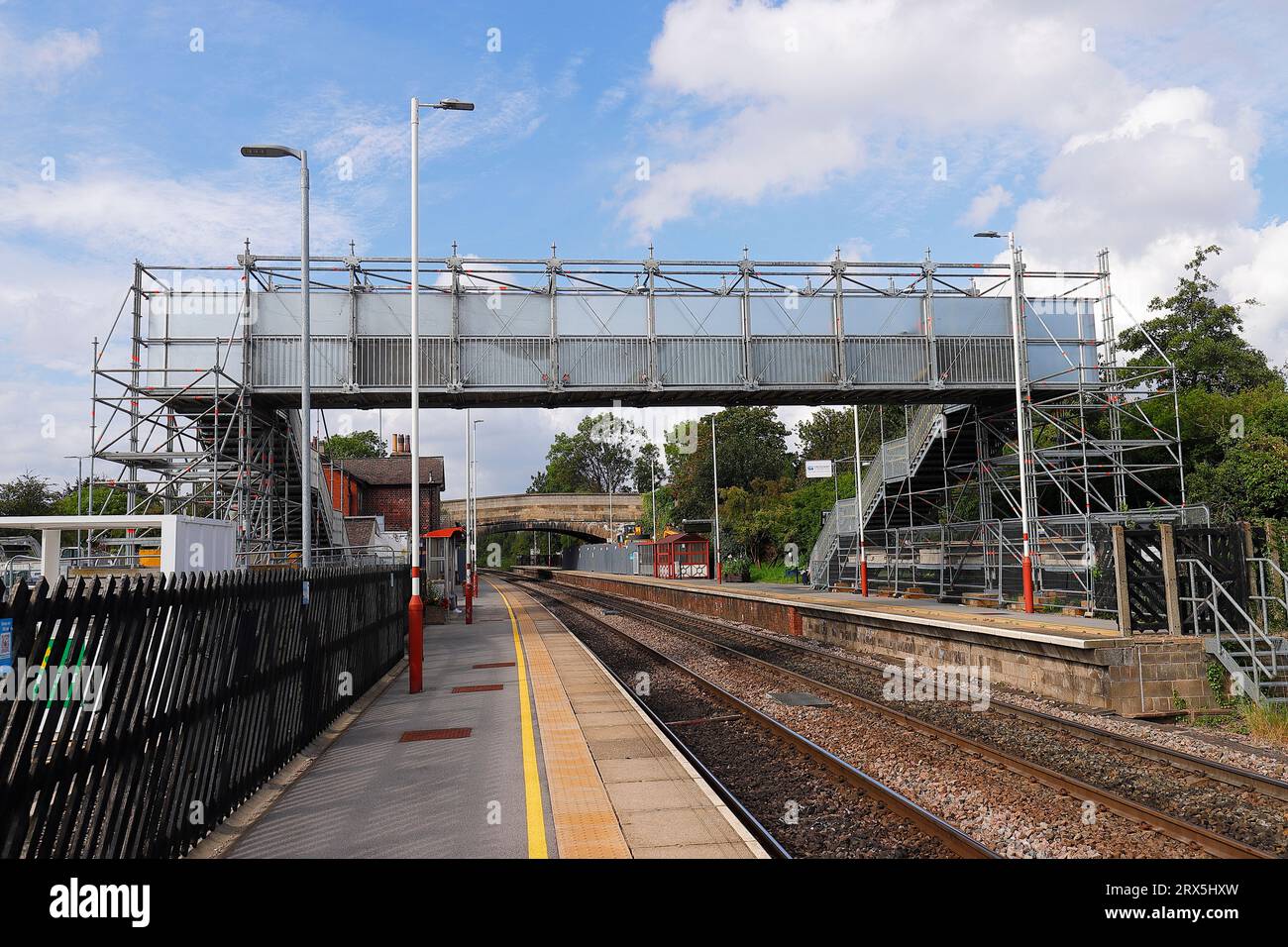 A temporary footbridge has been installed at Garforth Station to ...