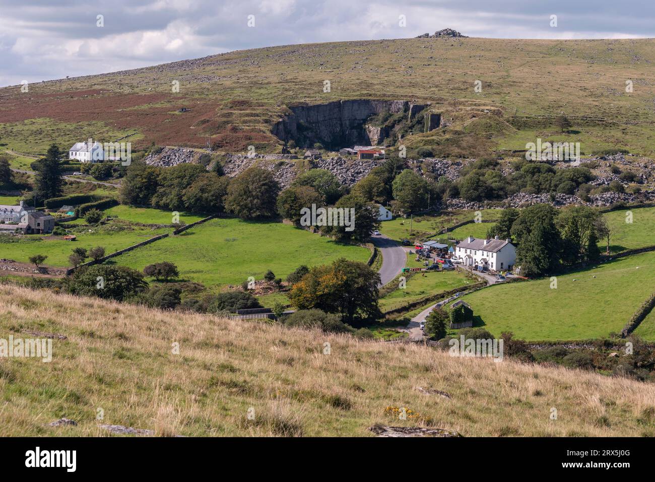 Merrivale, Dartmoor, Devon, England, UK. 3 September 2023. An overview ...