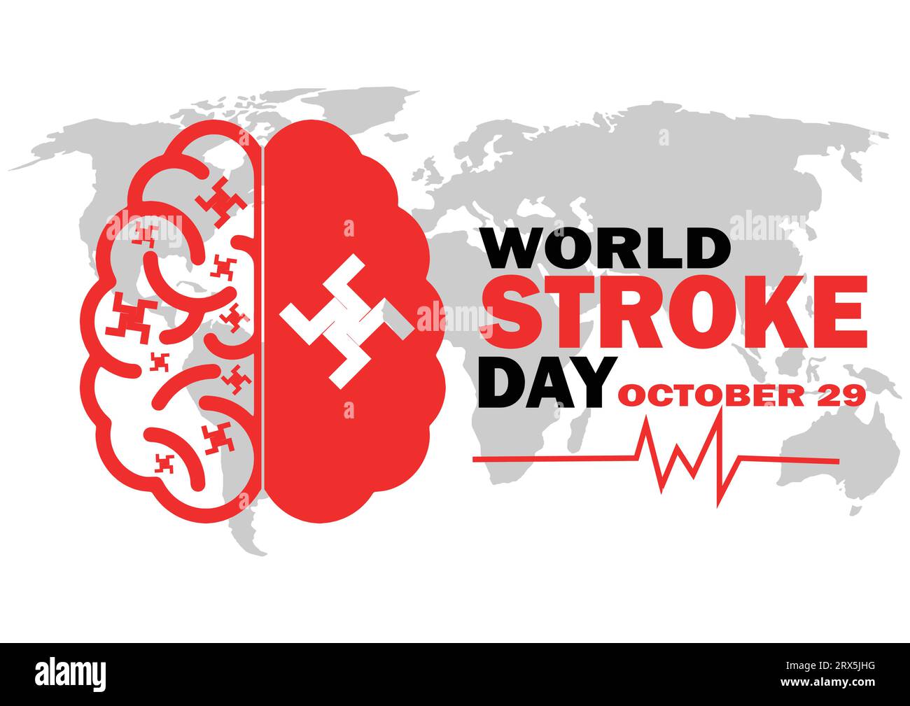 Vector Illustration on the theme World Stroke Day. October 29. Suitable ...