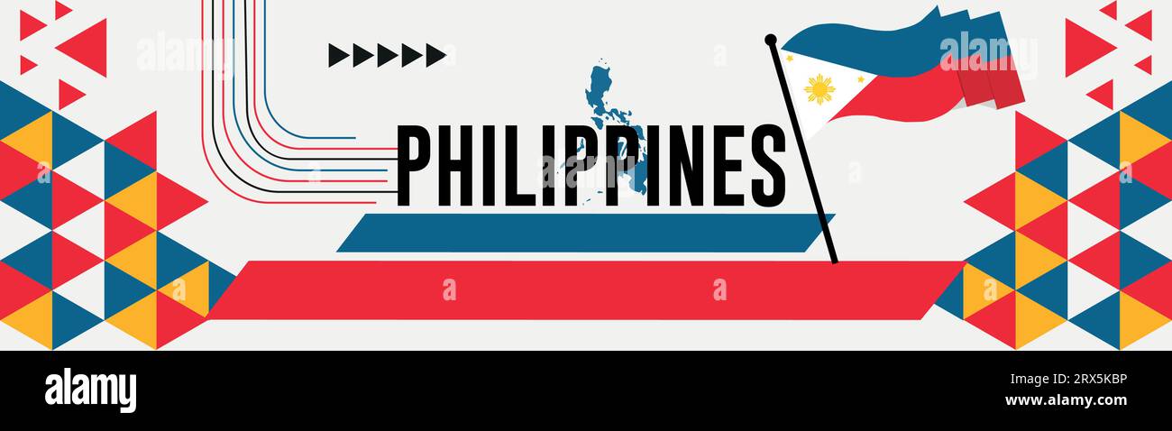 PHILIPPINES Map and raised fists. National day or Independence day ...