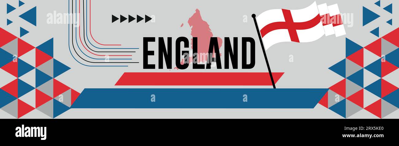 England national day banner with map, flag colors theme background and ...