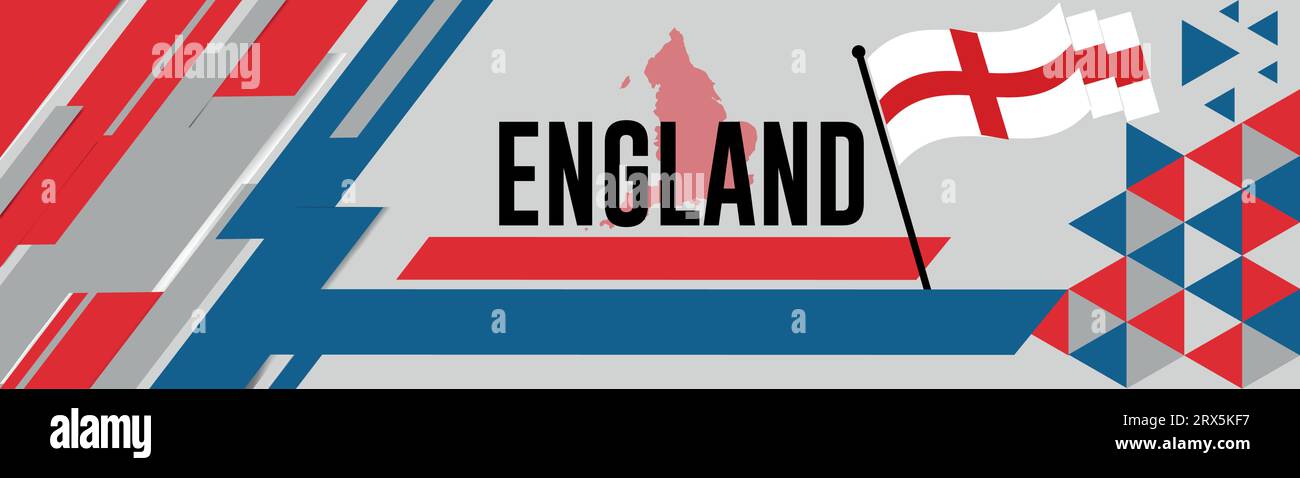 England national day banner with map, flag colors theme background and ...
