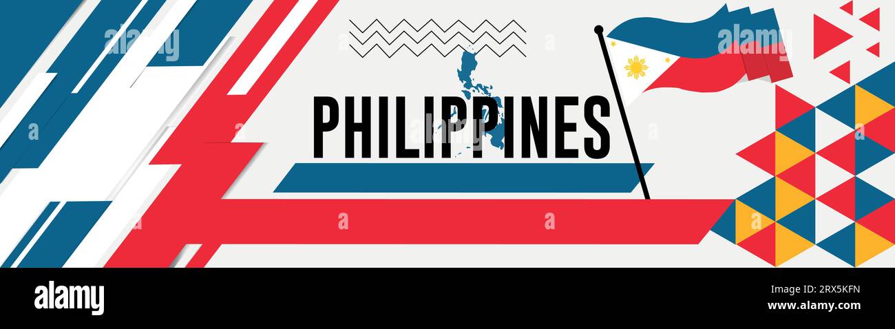 PHILIPPINES Map and raised fists. National day or Independence day ...