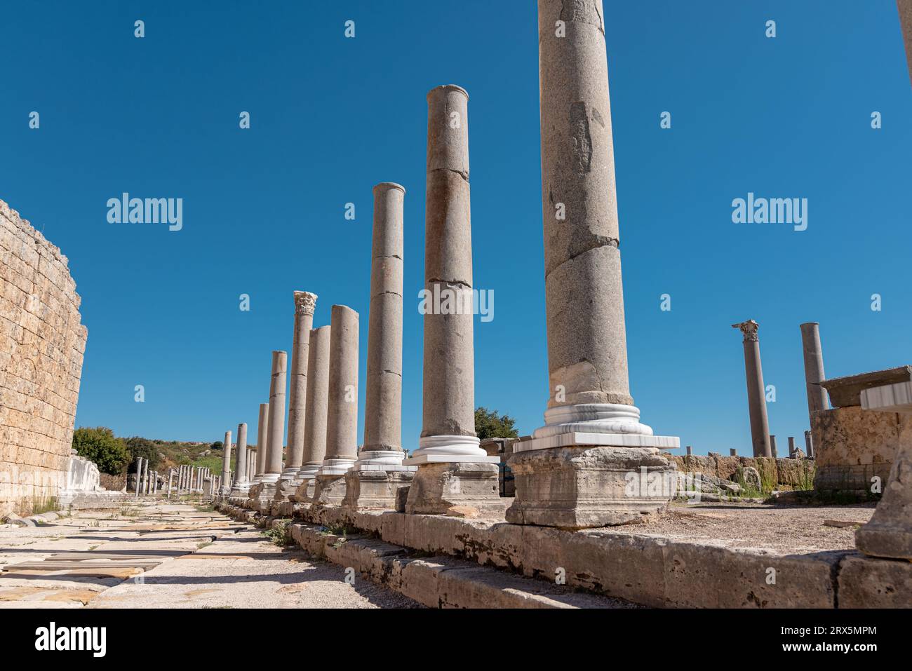 Ancient city of Perge in Antalya, Turkey. Historical ruins in the ...