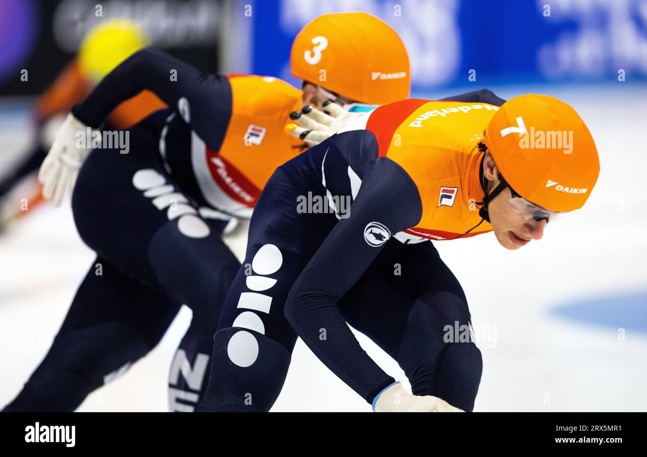 LEEUWARDEN - Daan Kos in action during the semi-final 1500 meters ...