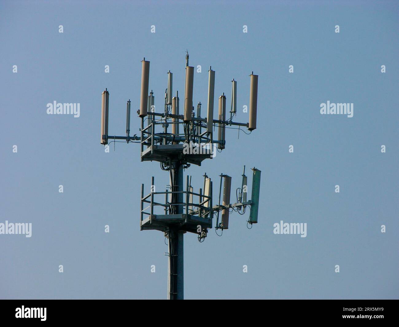 Radio antennas, electrosmog, mobile phone mast Stock Photo - Alamy