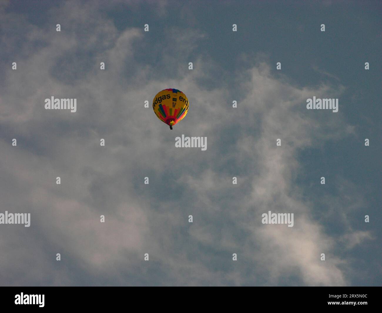 Hot-air balloon, captive balloon in the cloud sky, natural gas ...