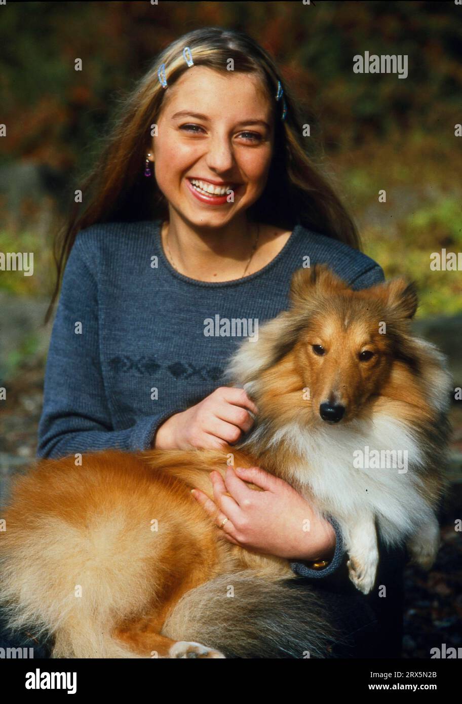 Young girl with Sheltie, Shetland Sheepdog, Young girl with Sheltie ...