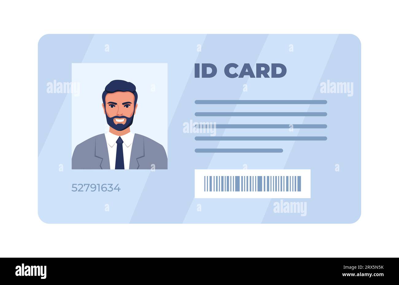 ID card. Personal info data. Identification document with person photo ...