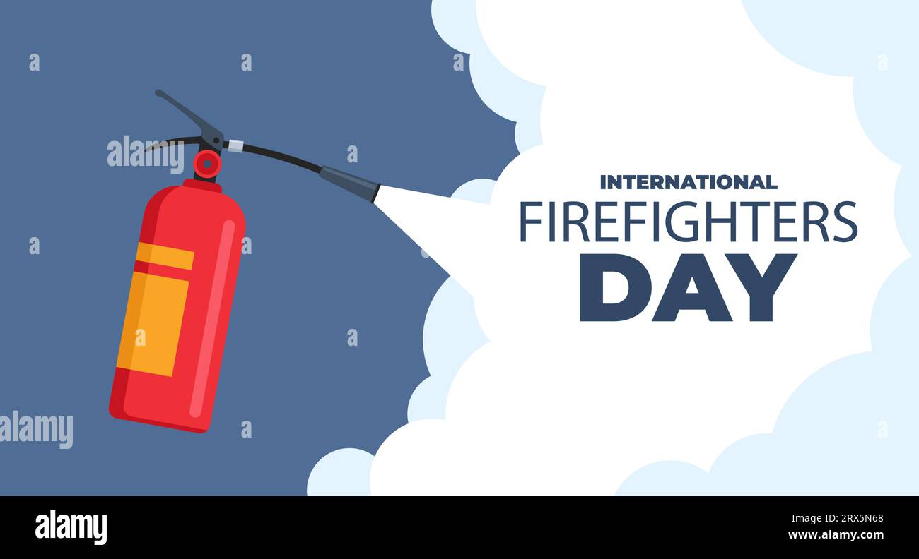 Fire extinguishing. Autonomous red fire extinguisher foam spills onto ...